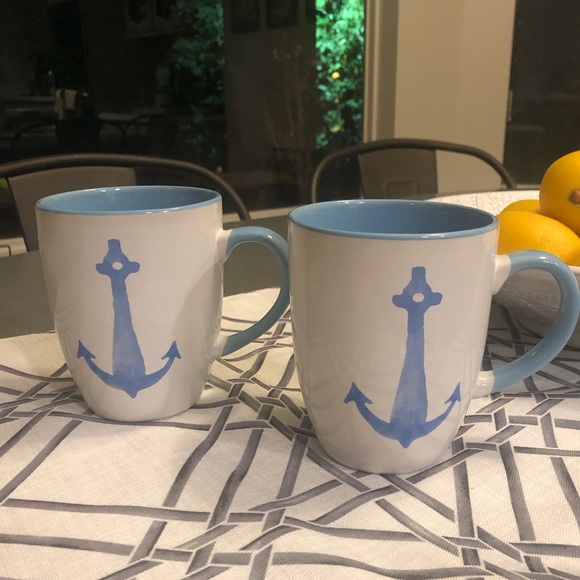Dining | Coastal Nautical Anchor Mugs | Poshmark